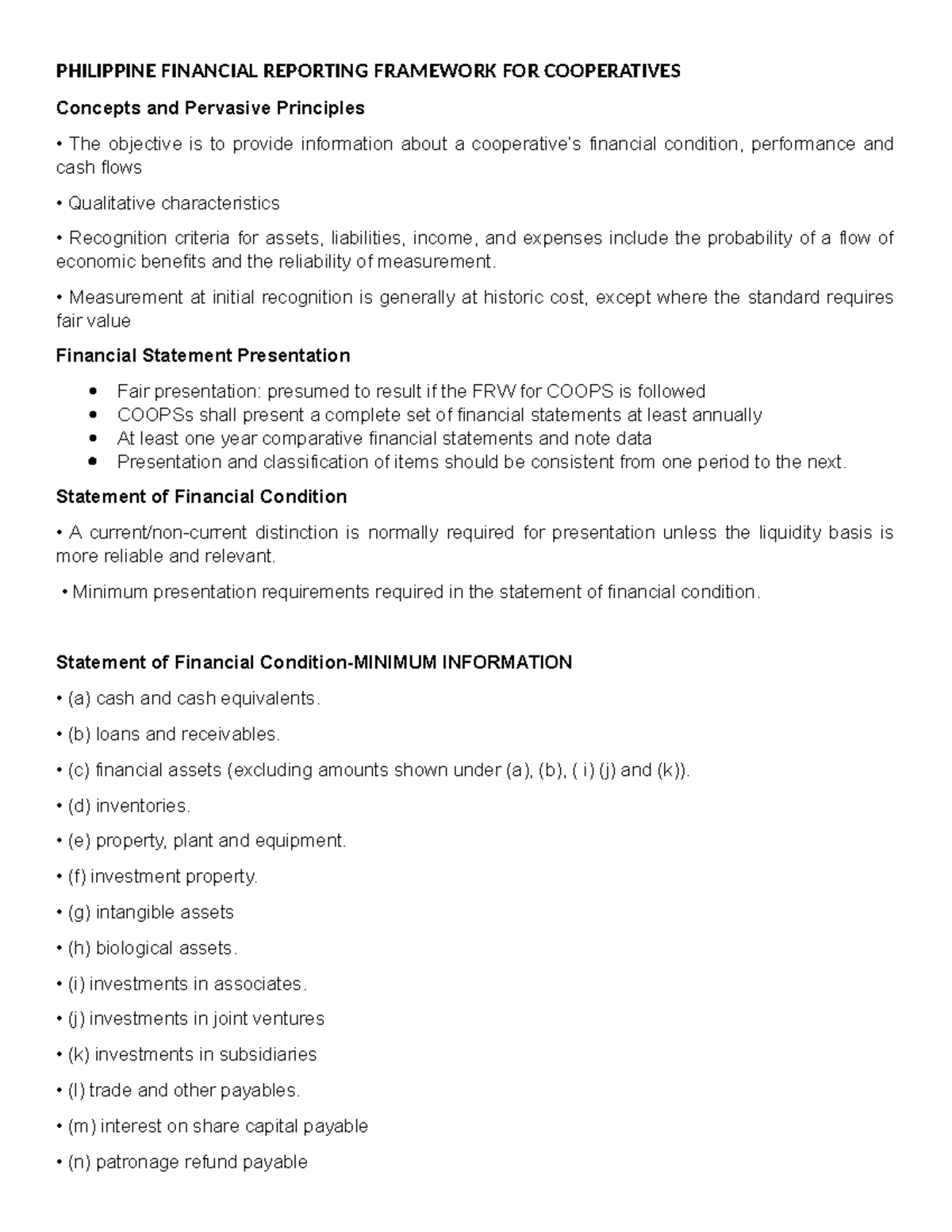 COF Reviewer - zddvxci - PHILIPPINE FINANCIAL REPORTING FRAMEWORK FOR ...