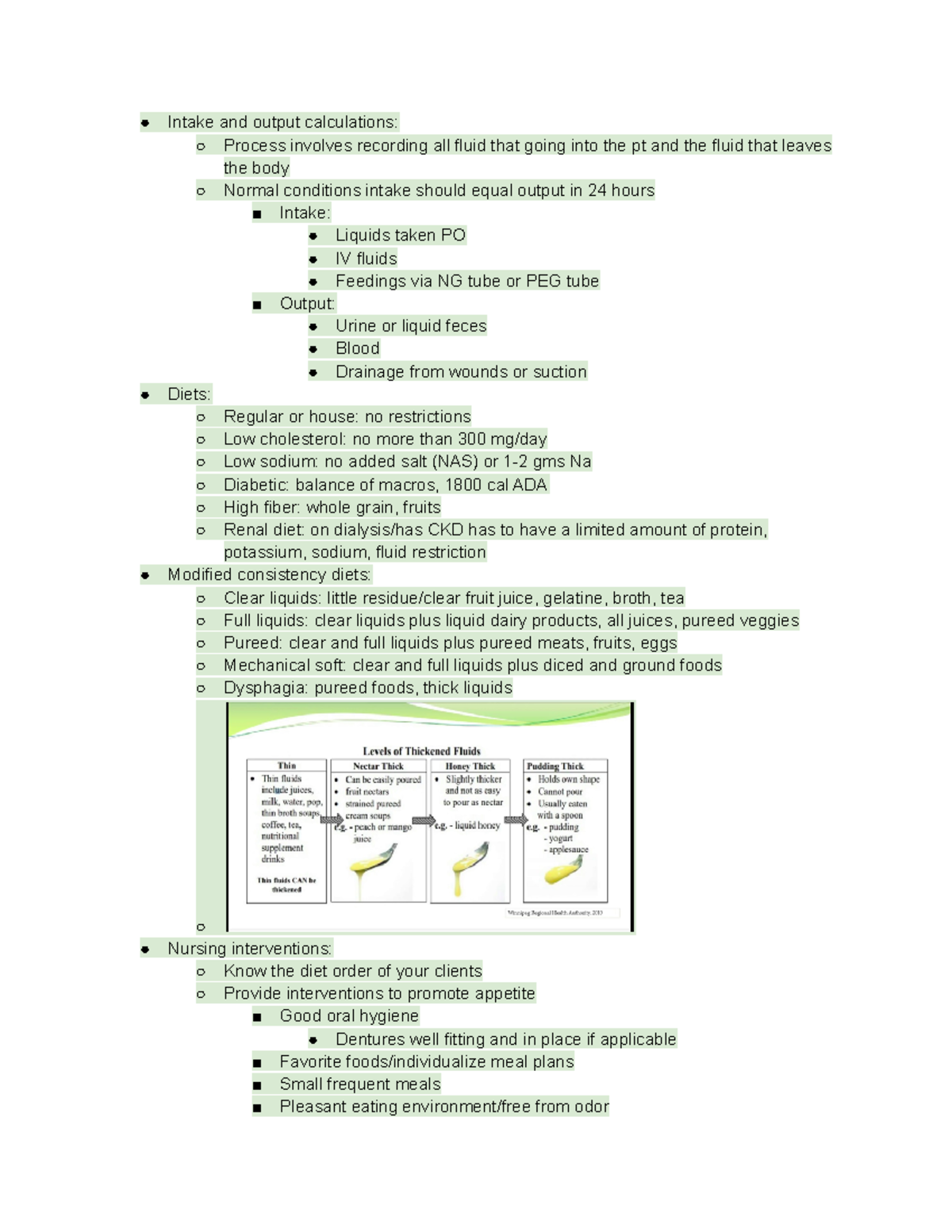 Nutrition - Quick Notes - Intake and output calculations: Process ...