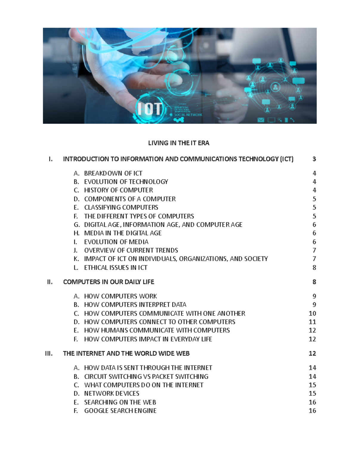 ELE LITE - MEDIA LITERACY - LIVING IN THE IT ERA - I. INTRODUCTION TO ...