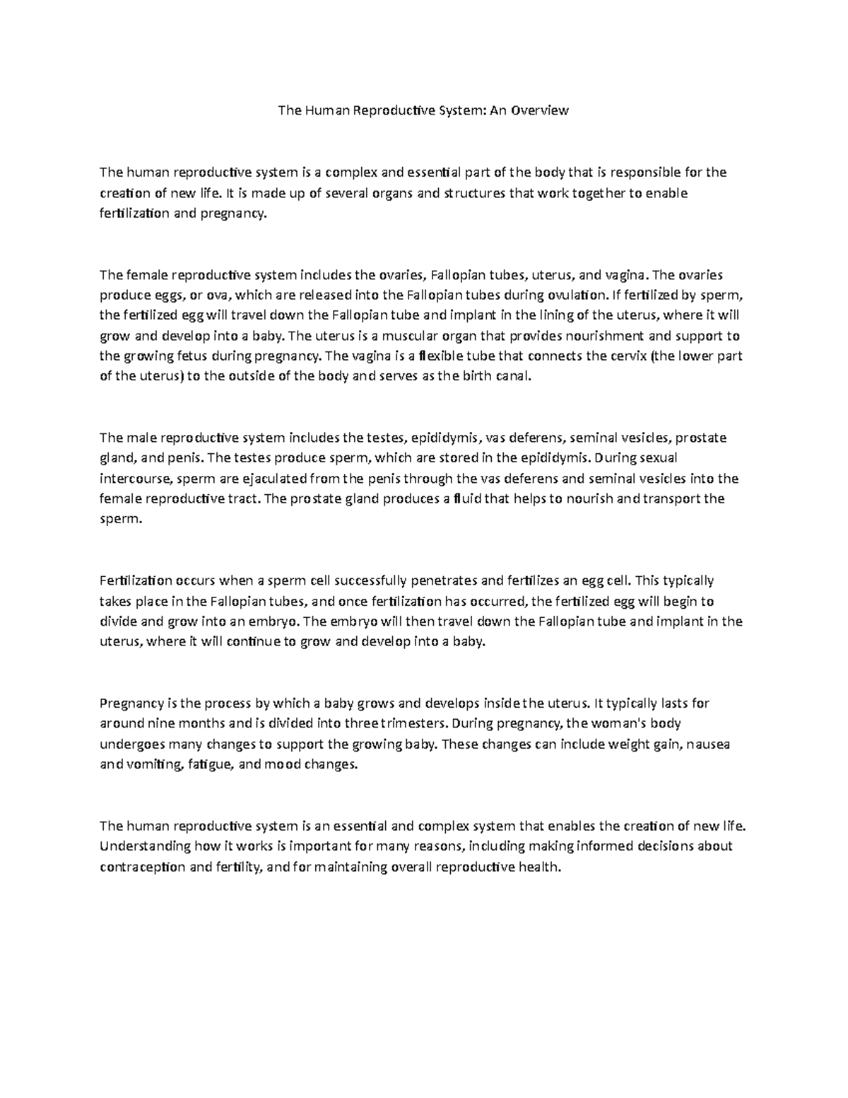 The Human Reproductive System - It is made up of several organs and ...