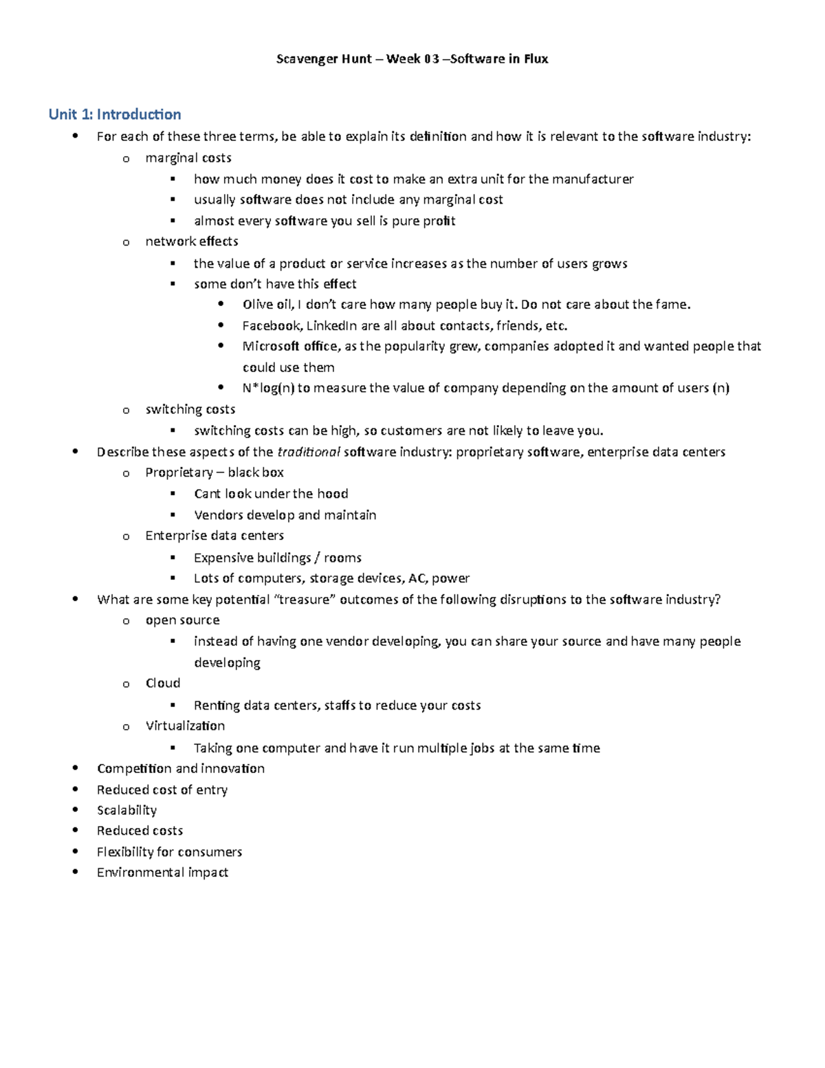 Scavenger Hunt 03-Software in Flux - Scavenger Hunt – Week 03 –Software ...