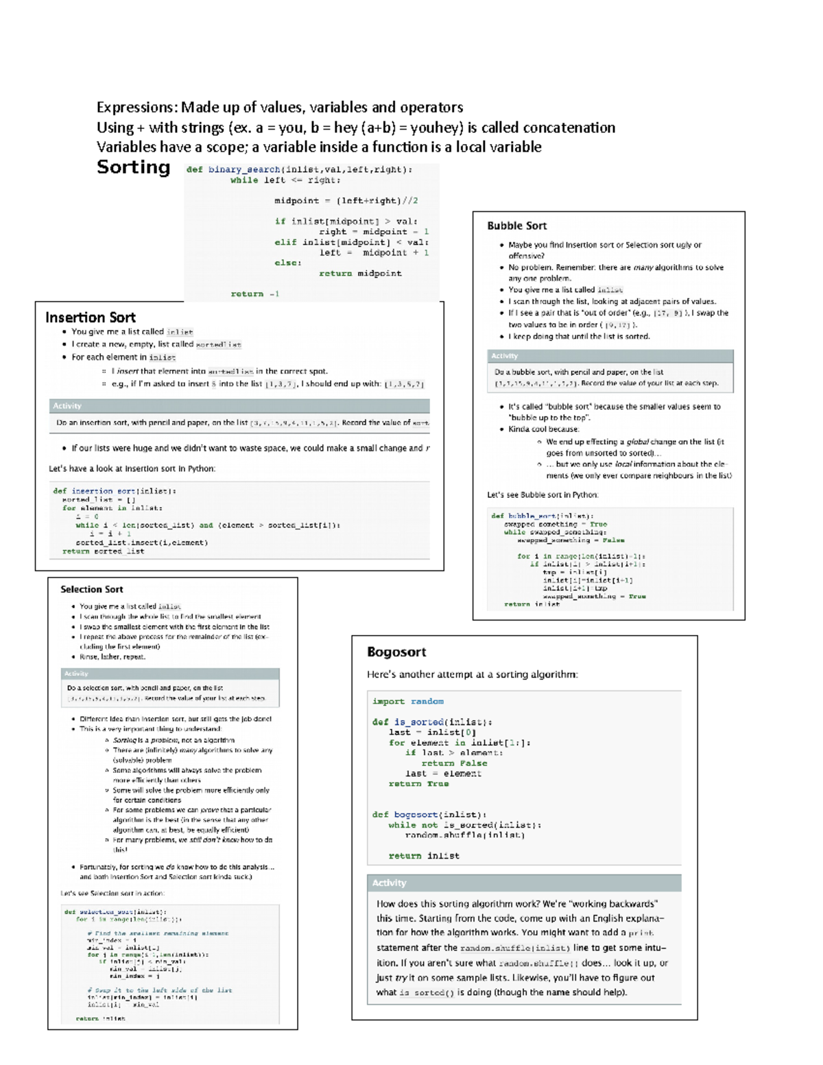 Cheat Sheet - 2244 - UWO - Studocu