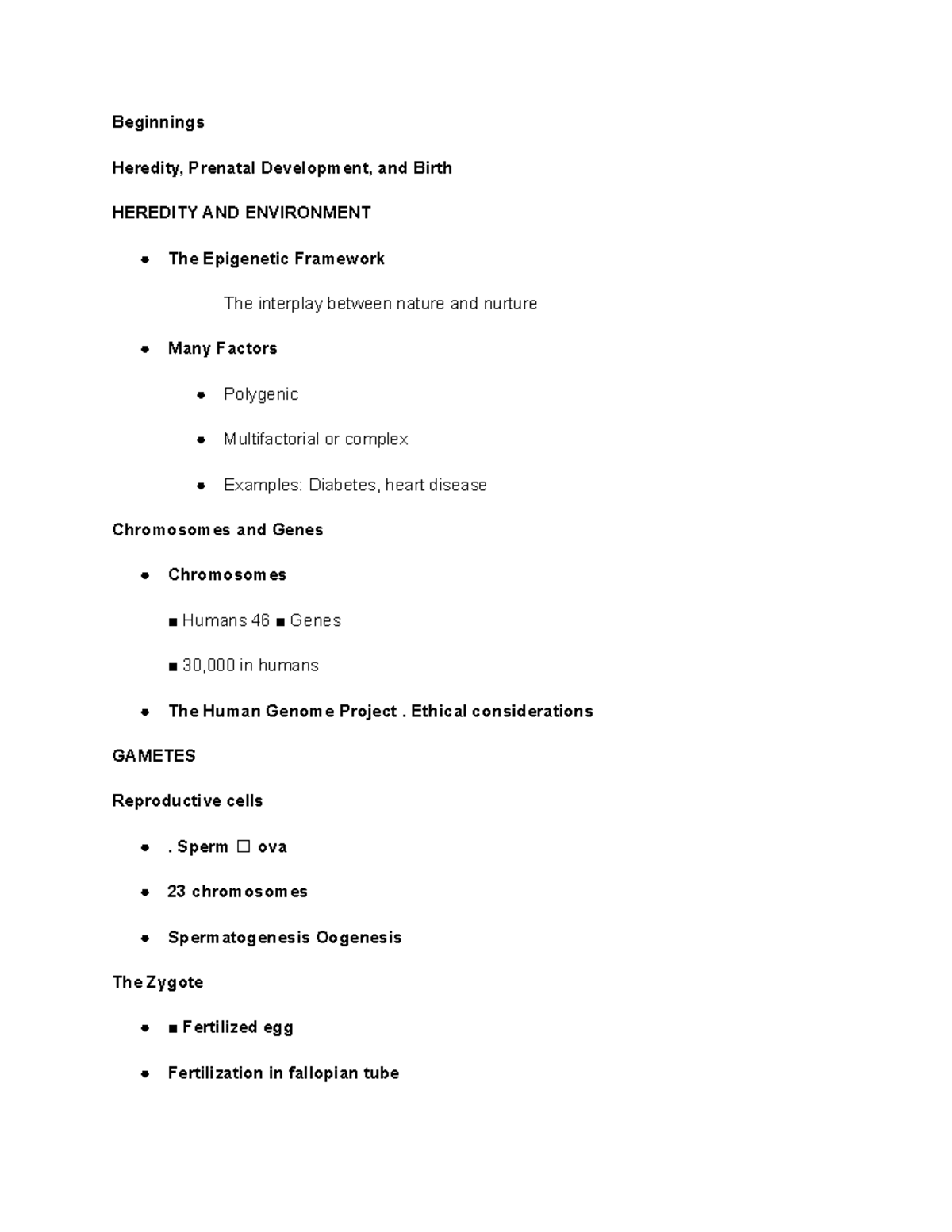 Heredity notes - Beginnings Heredity, Prenatal Development, and Birth ...