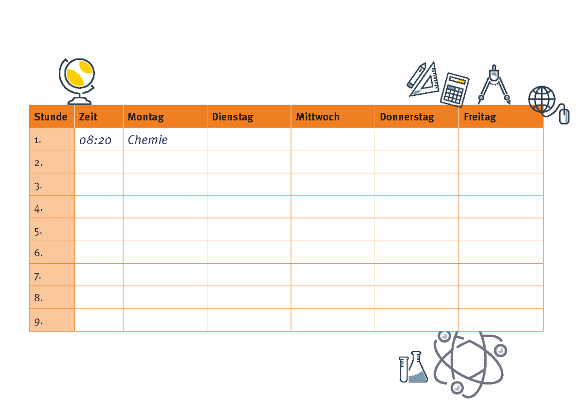 NK-3vg K1 L6 Stundenplan - MLD 220M D - Stunde Zeit Montag Dienstag Mittwoch Donnerstag Freitag ...