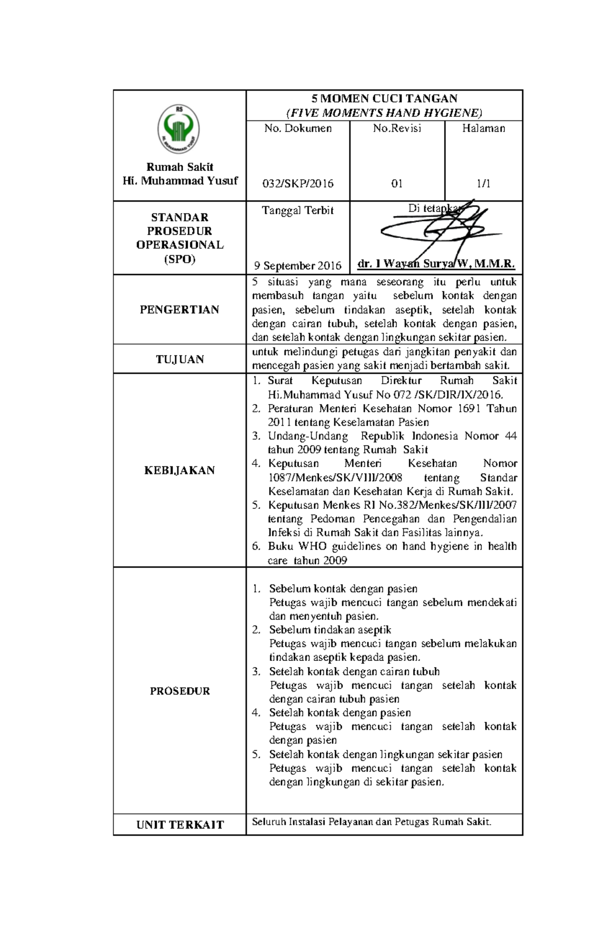 Scribd - rvev - Rumah Sakit Hi. Muhammad Yusuf 5 MOMEN CUCI TANGAN ...