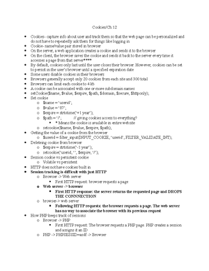 Cookies and Sessions - Cookies/Ch 12 Cookies- capture info about user ...