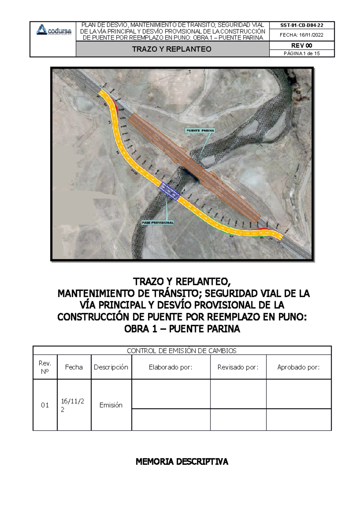 Trazo Y Replanteo Puente Parina Poligonal - DE LA VÍA PRINCIPAL Y ...