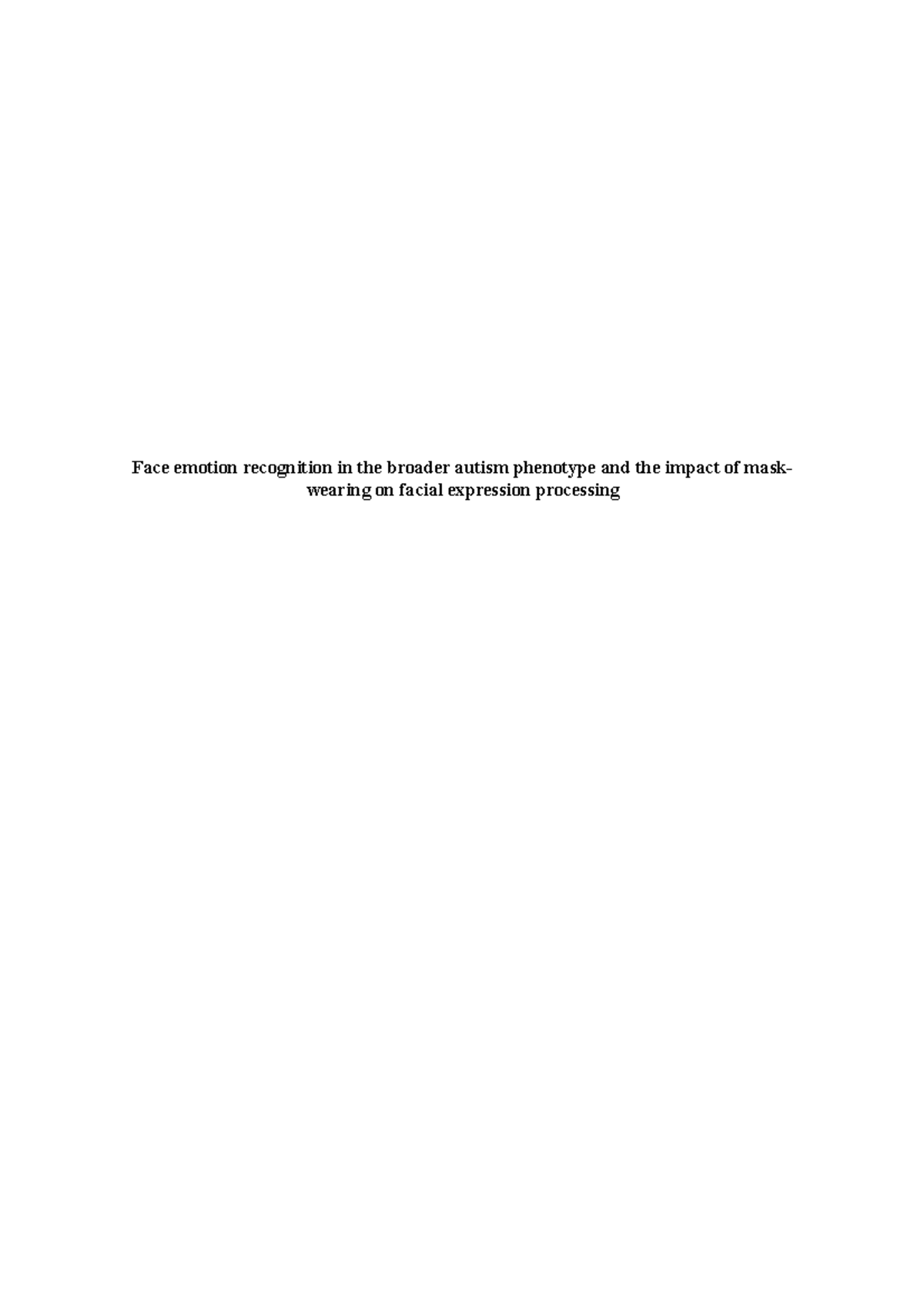 Lab report- Face Emotion Recognition - Face emotion recognition in the ...