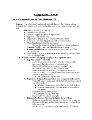 Biology Exam 2 Review - Complete Study Guide for Unit 2 / Exam 2 ...