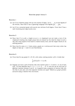 Ex-graph 1 - opdrachten van graphtheory week 1 - Homework graph theory ...