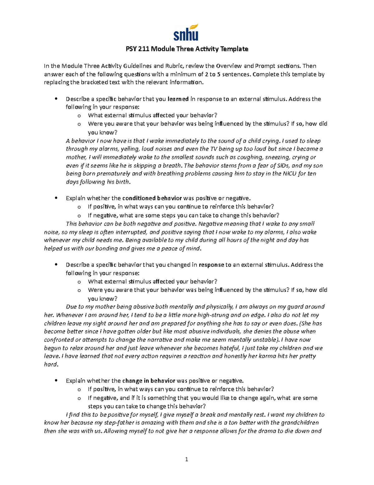 PSY 211 Module Three Activity Template MOD3 - Then answer each of the ...