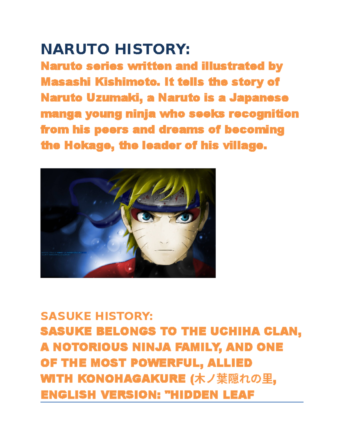 Naruto History - basics of information works - NARUTO HISTORY: Naruto ...