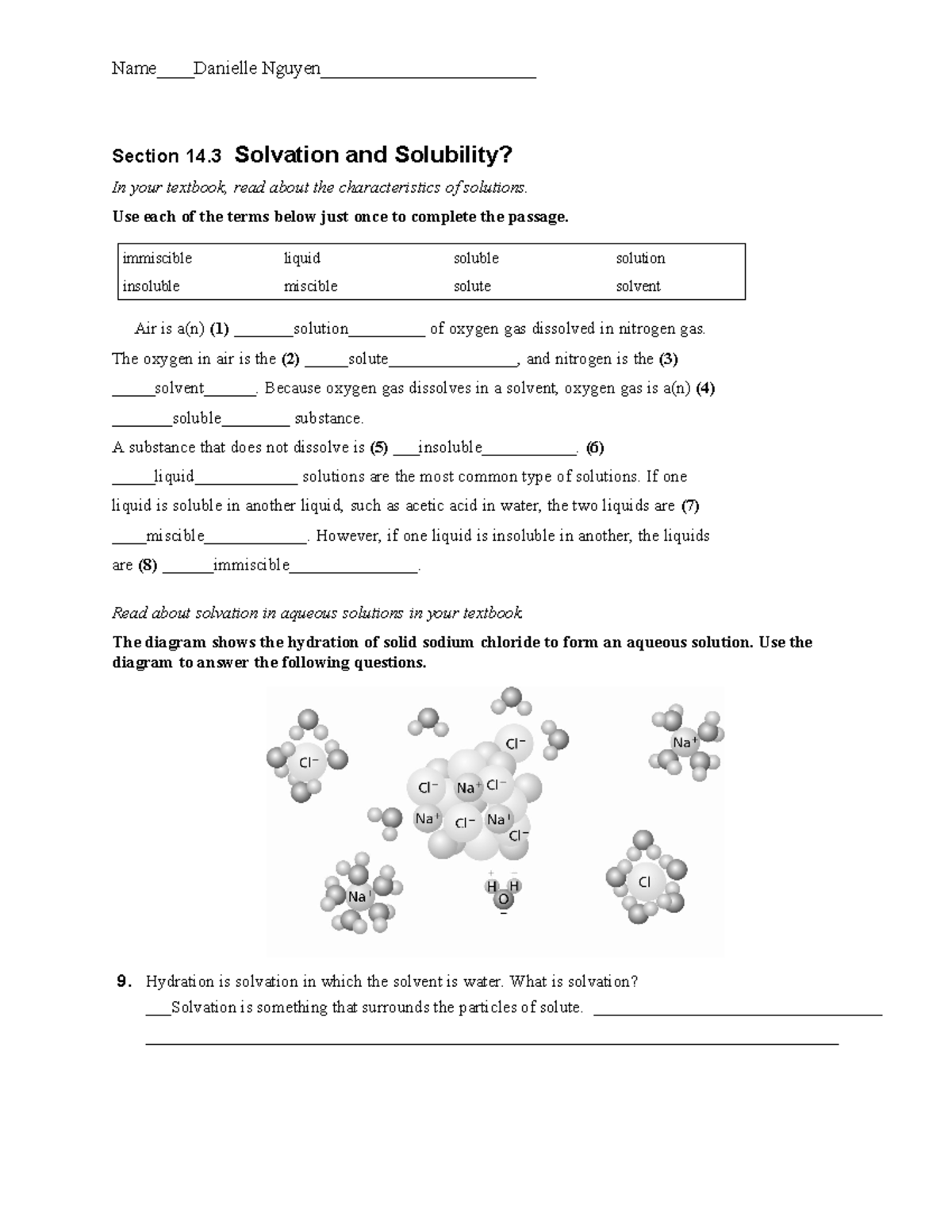 Unit 14 Section 3 - efnklnw ekwlnlk lken - Name____Danielle Nguyen ...