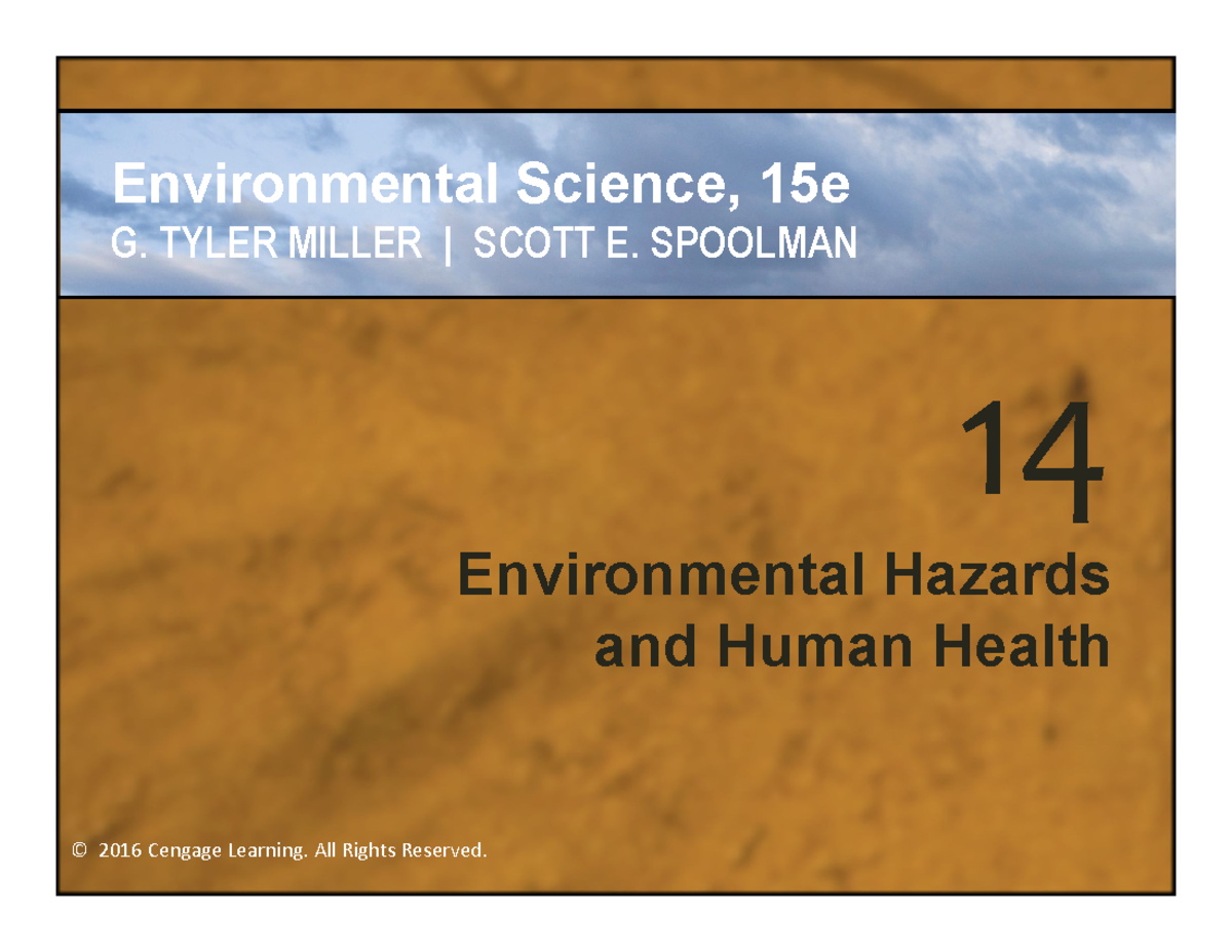 Environmental Science Chapter 14 - Environmental Hazzard and Human ...