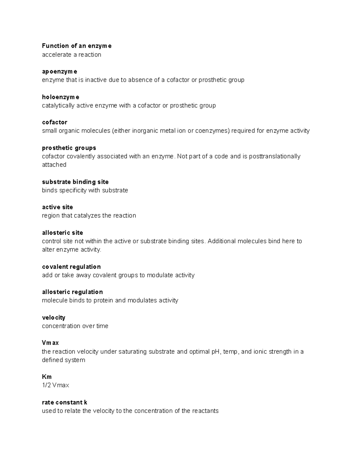 BIOL 540-Enzyme - Important notes over key details on enzymes ...