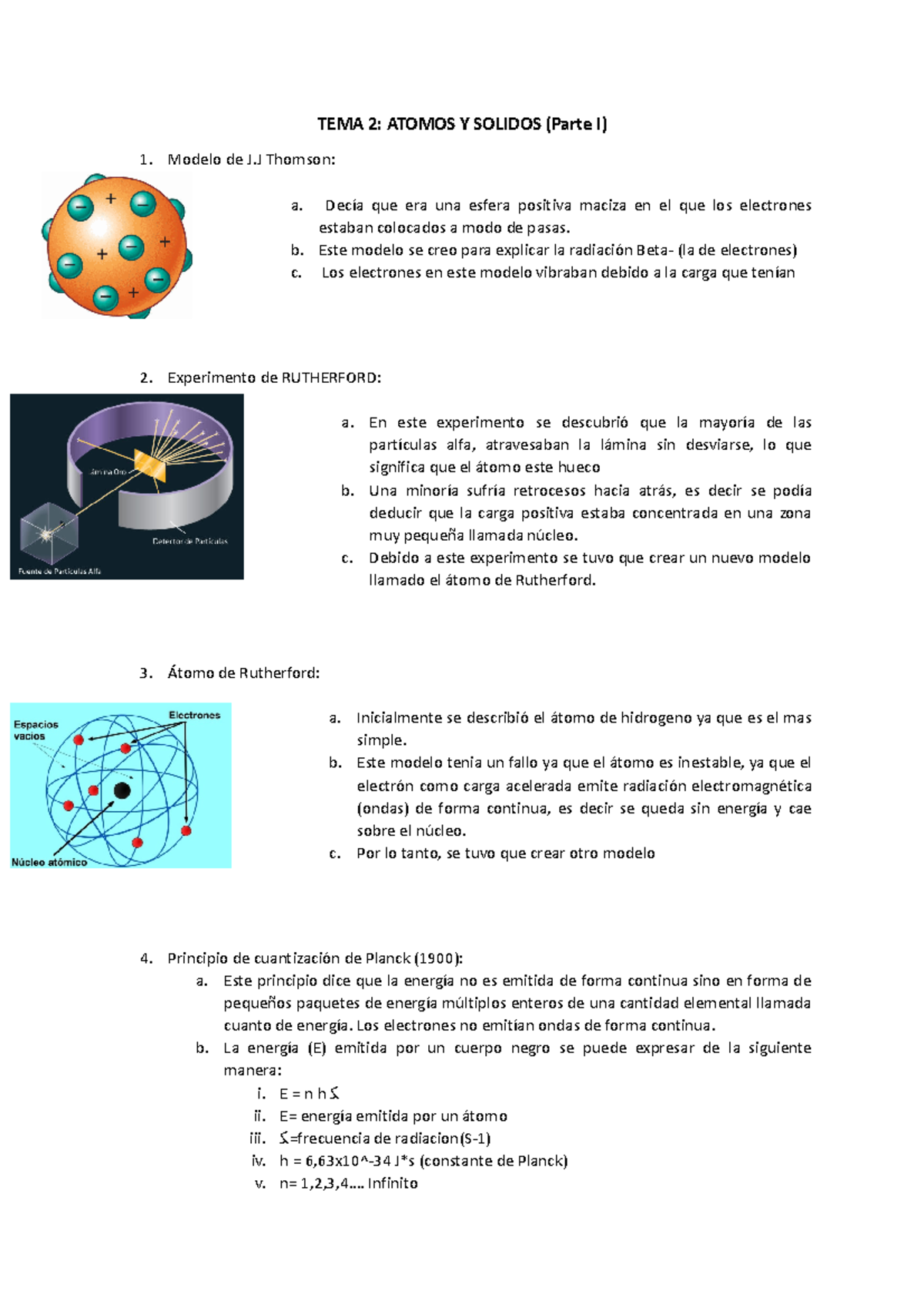 Fisica tema 2 - Resumen tema 2 parte 1 - TEMA 2: ATOMOS Y SOLIDOS ...