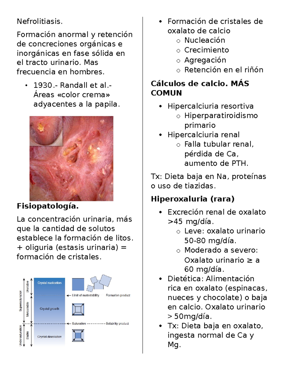 Nefrolitiasis - RESUMEN - Nefrolitiasis. Formación anormal y retención ...