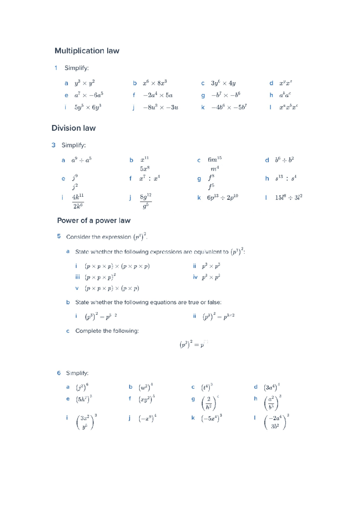 Variables and indices - Maths - 1017SCG - Studocu