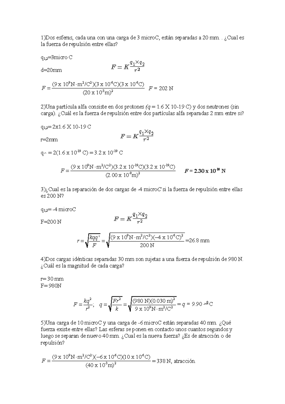 Pdf-ejercicios-unidad-1 compress - 1)Dos esferas, cada una con una ...