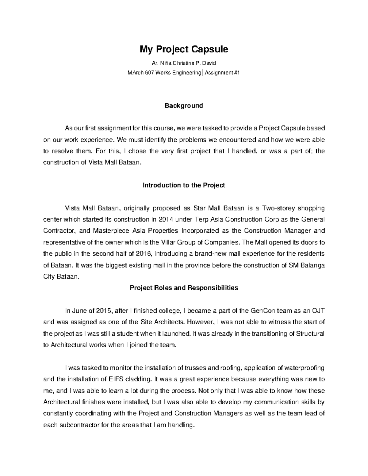 MArch 607 assignment 1 Project Capsule Niña David - My Project Capsule ...