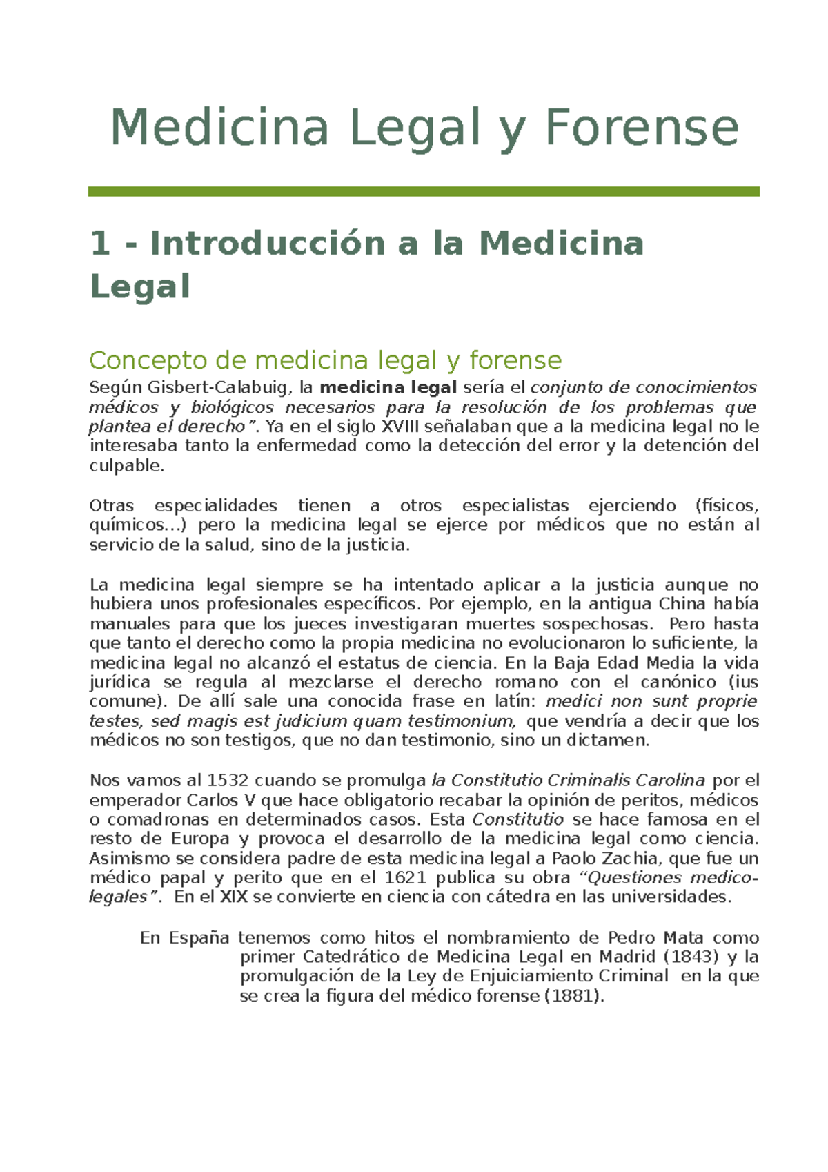 Resumen Medicina Legal y Forense - Medicina Legal y Forense 1 ...