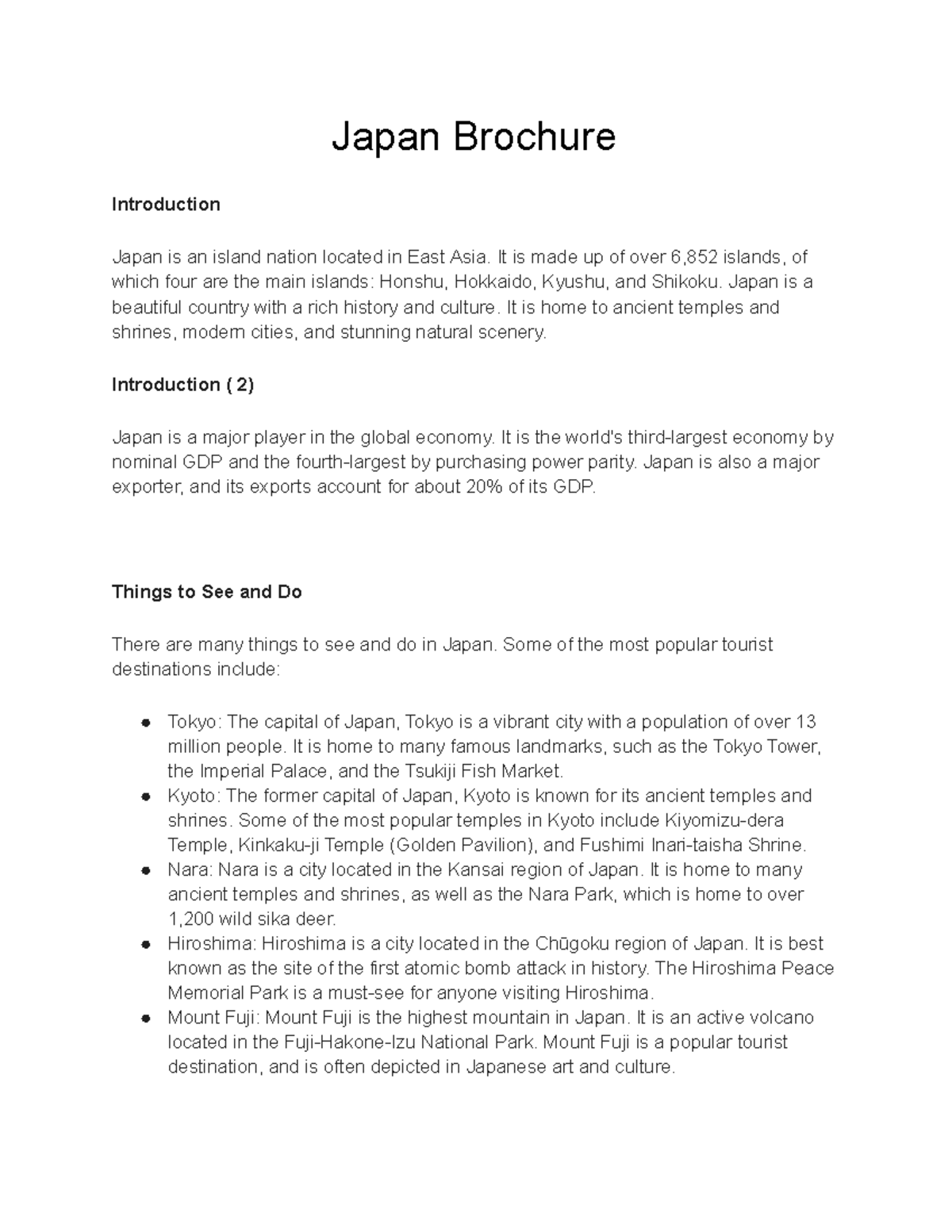 INB372 brochure on Japan - Introduction to International Business - NSU ...