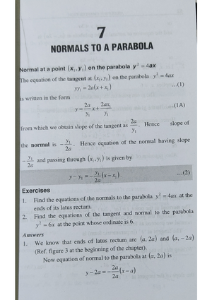 6 - Tangets to parabola in parametric coordinates - Analysis geometry ...