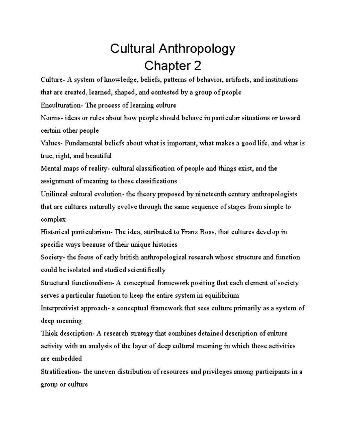 Cultural Anthropology- Chapter 2 - Cultural Anthropology Chapter 2 ...