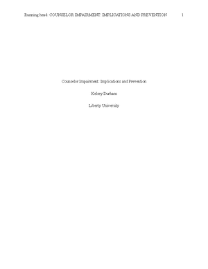 Counselor Identity Paper 500 - Forming a Professional Counselor’s ...