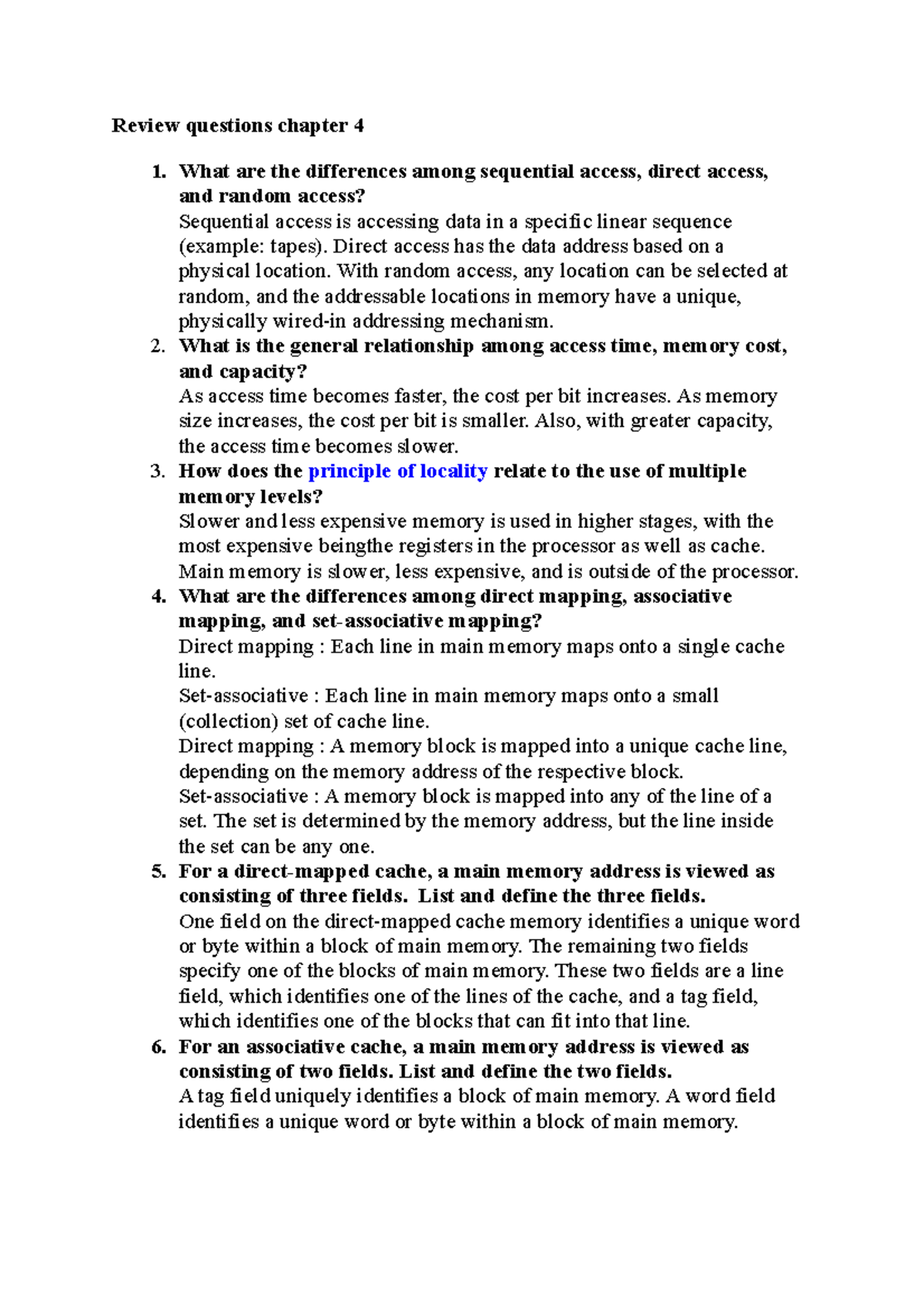 Review questions chapter 4 4 - What are the differences among ...