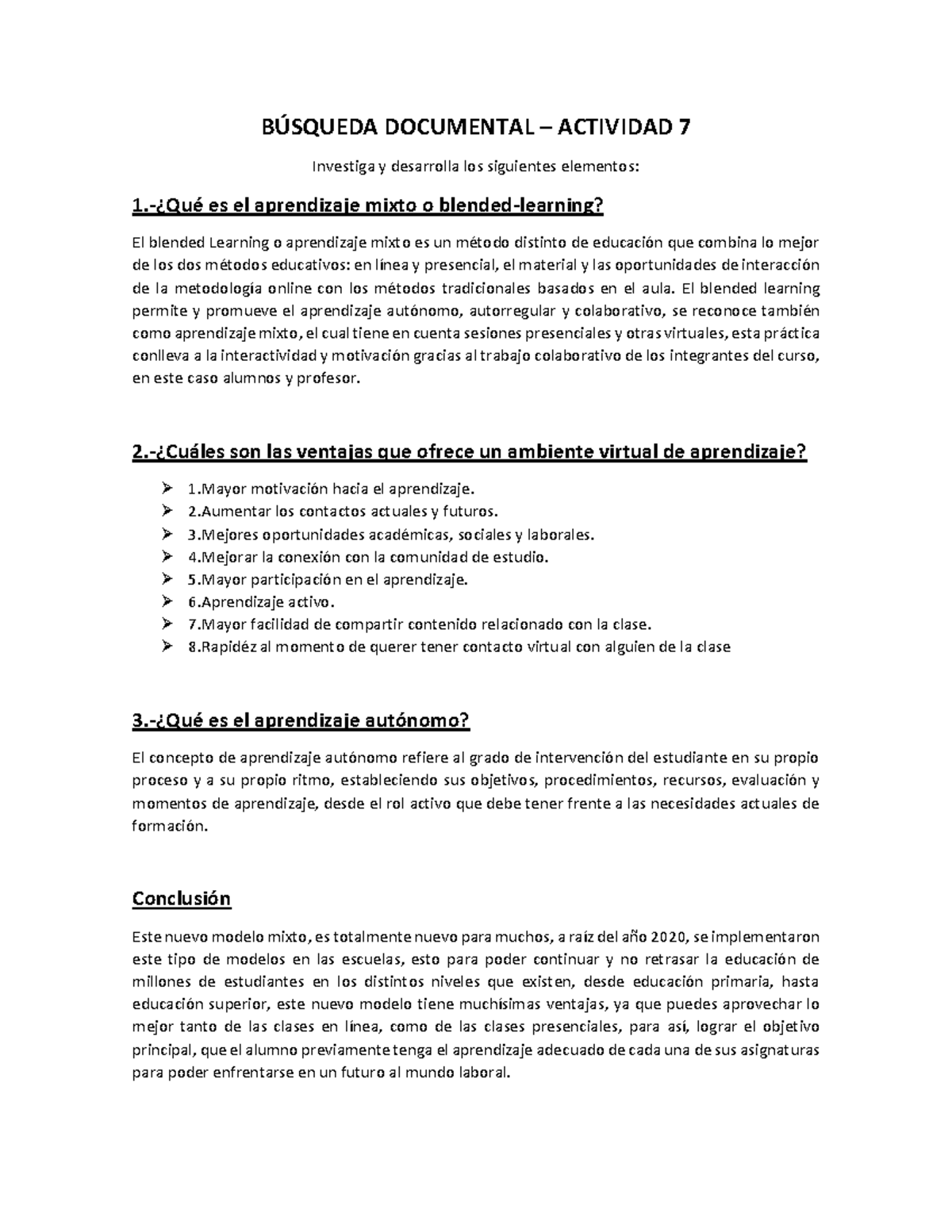 Búsqueda Documental ACTIVIDAD 7 - BÚSQUEDA DOCUMENTAL – ACTIVIDAD 7 Investiga y desarrolla los ...