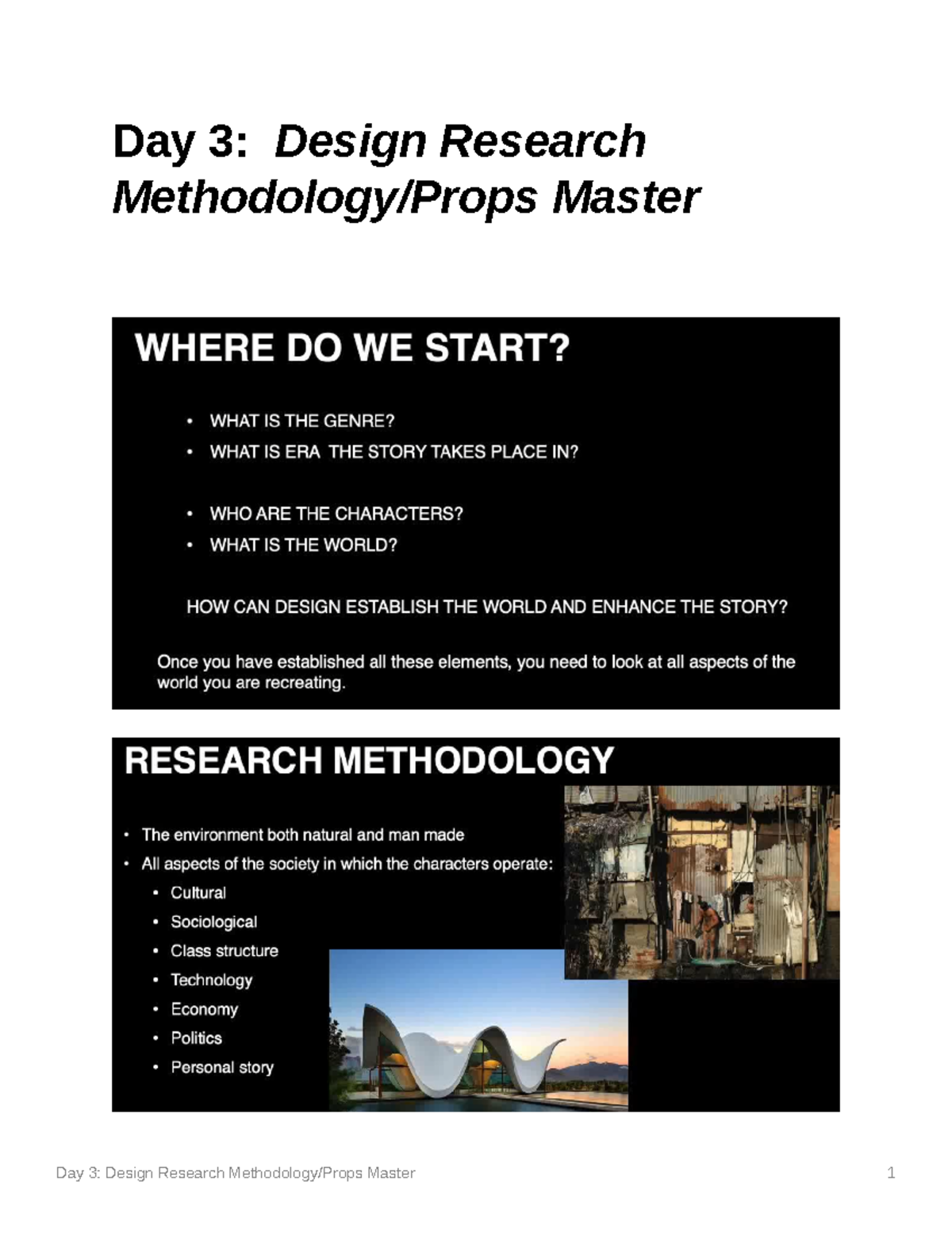 Day 3 Design Research Methodology Props Master - THTR20043 - Studocu