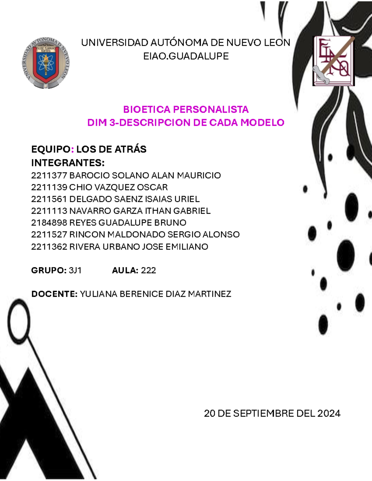 DIM 3 Descripcion DE Modelos - UNIVERSIDAD AUTÓNOMA DE NUEVO LEON EIAO ...