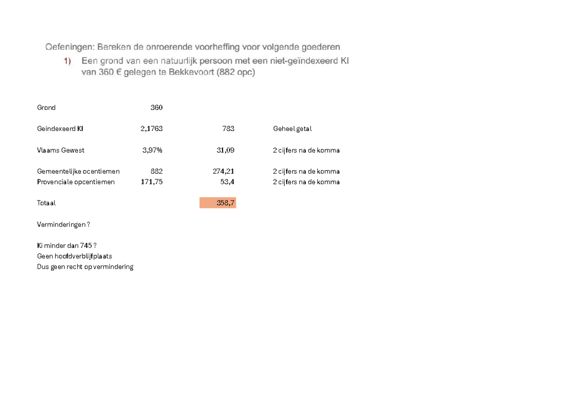 Opgeloste oefeningen KI - Grond 360 Geindexeerd KI 2,1763 783 Geheel ...