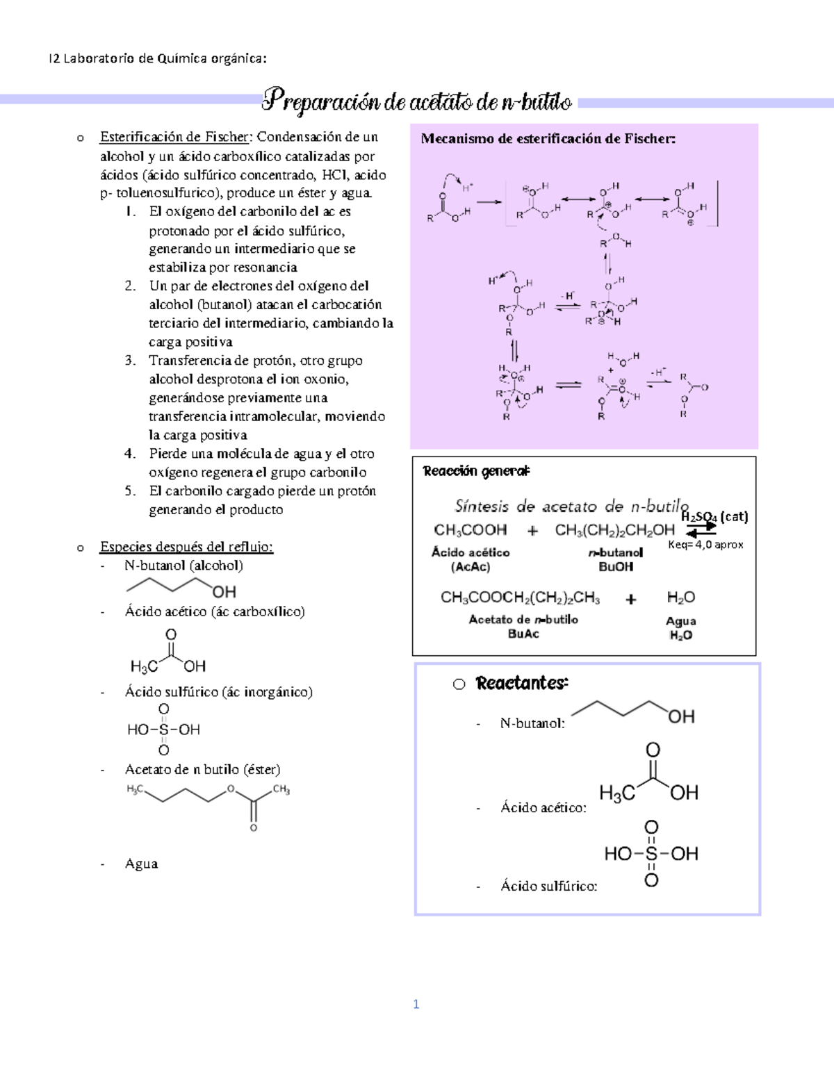 I2 Resumen - I2 Laboratorio de QuÌmica org·nica: PreparaciÛn de acetato ...