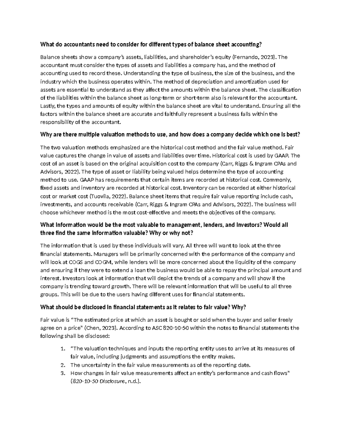 Acc 318- Module 7 Discussion - What do accountants need to consider for ...