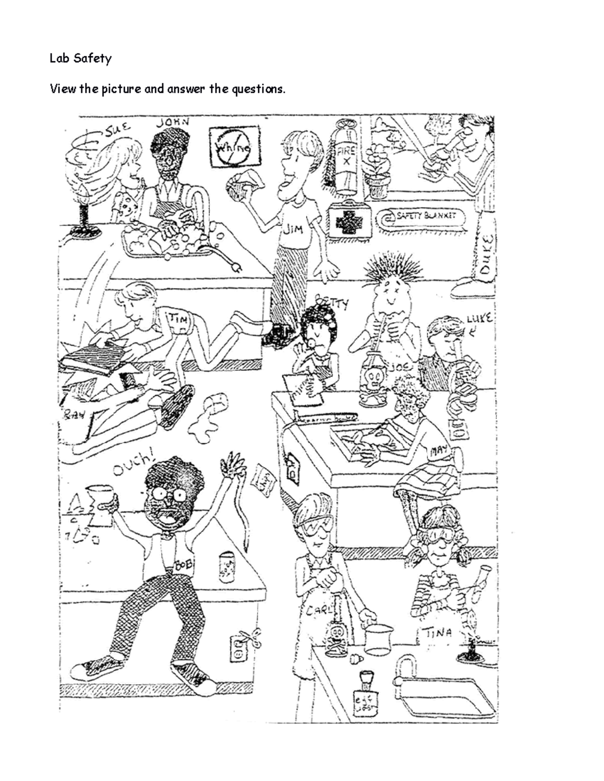 Laboratory Safety Cartoon