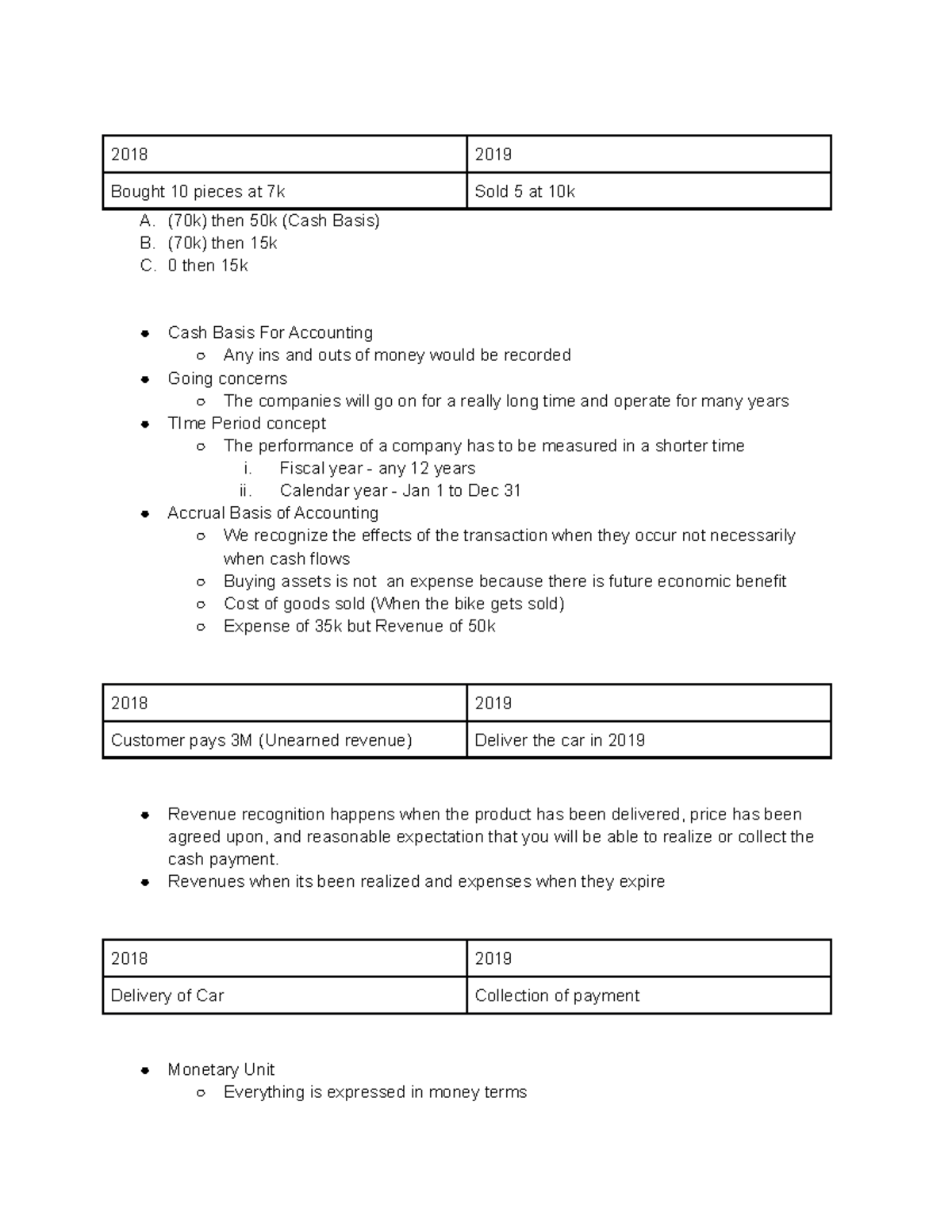 8-15 - Notes taken during class - 2018 2019 Bought 10 pieces at 7k Sold ...