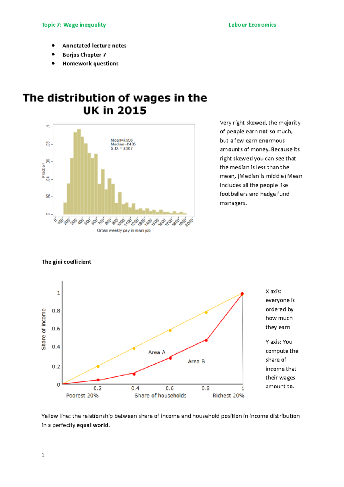 Topic 7 - Wage Inequality - Topic 7: Wage inequality Labour Economics ...