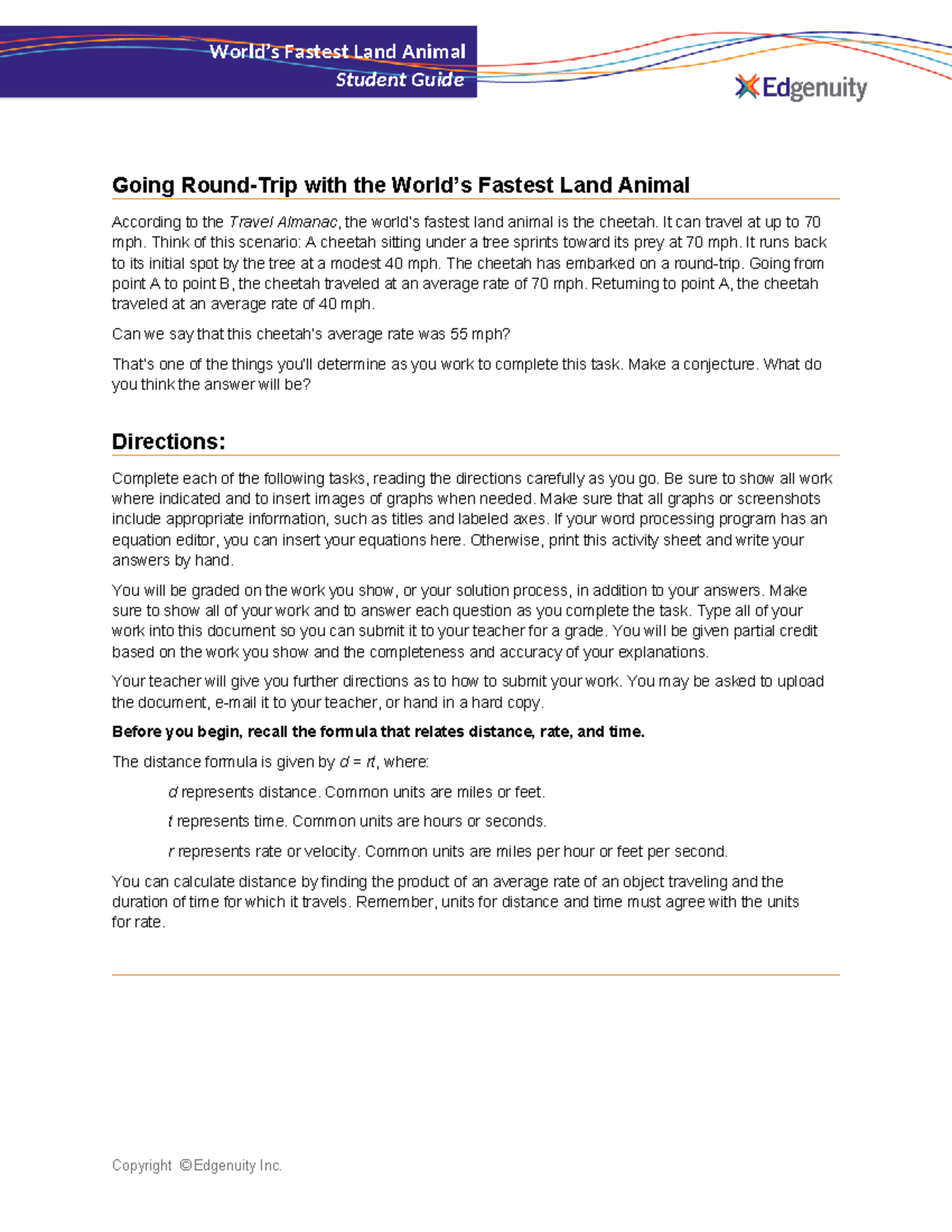 Final Fastest Land Animal-formatted - World’s Fastest Land Animal ...