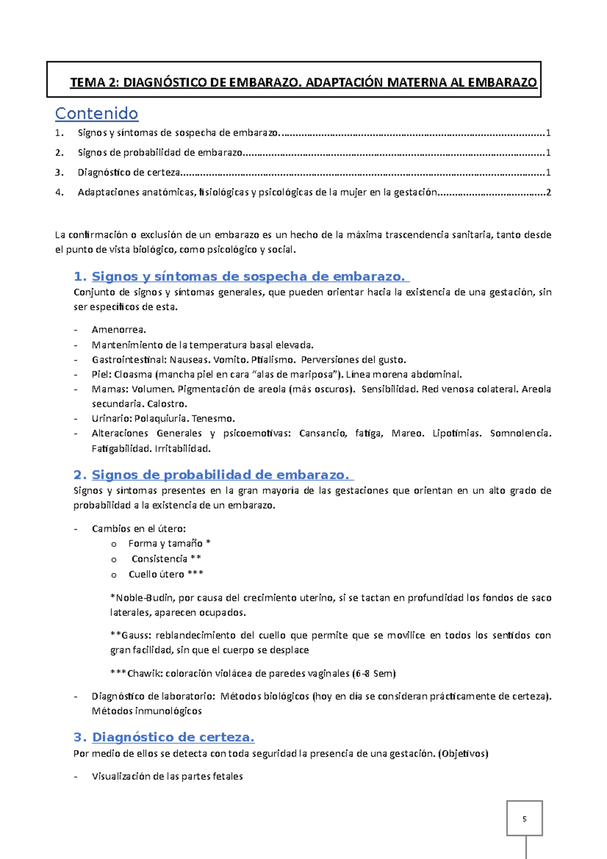 TEMA 2 diagnóstico de embarazo - TEMA 2: DIAGNÓSTICO DE EMBARAZO ...