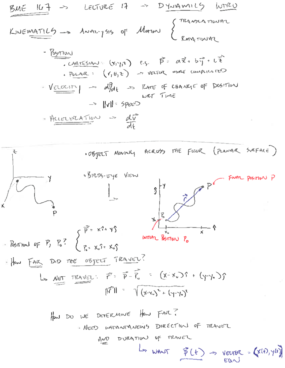 Lecture 18 Notes - Linear Kinematics & Kinetics - BME 167 - Studocu