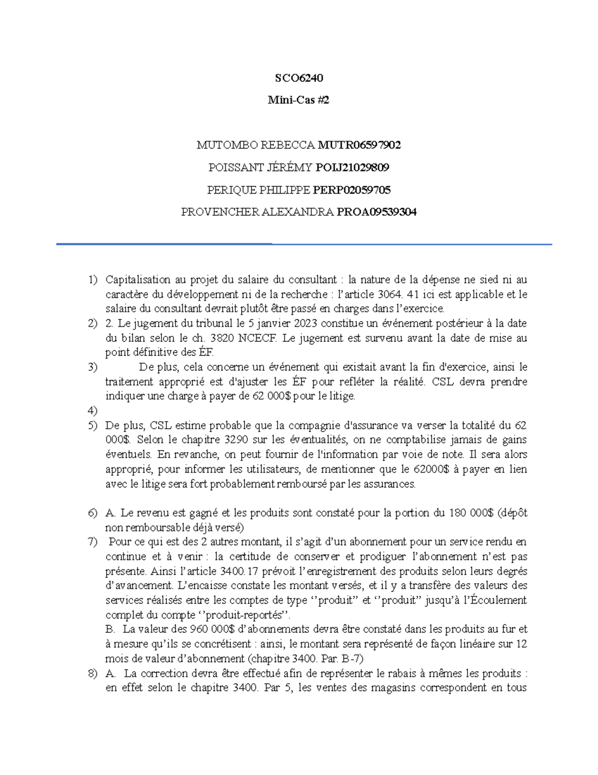 SCO6240 - Equipe 9- Mini-cas #2 - SCO Mini-Cas # MUTOMBO REBECCA MUTR ...