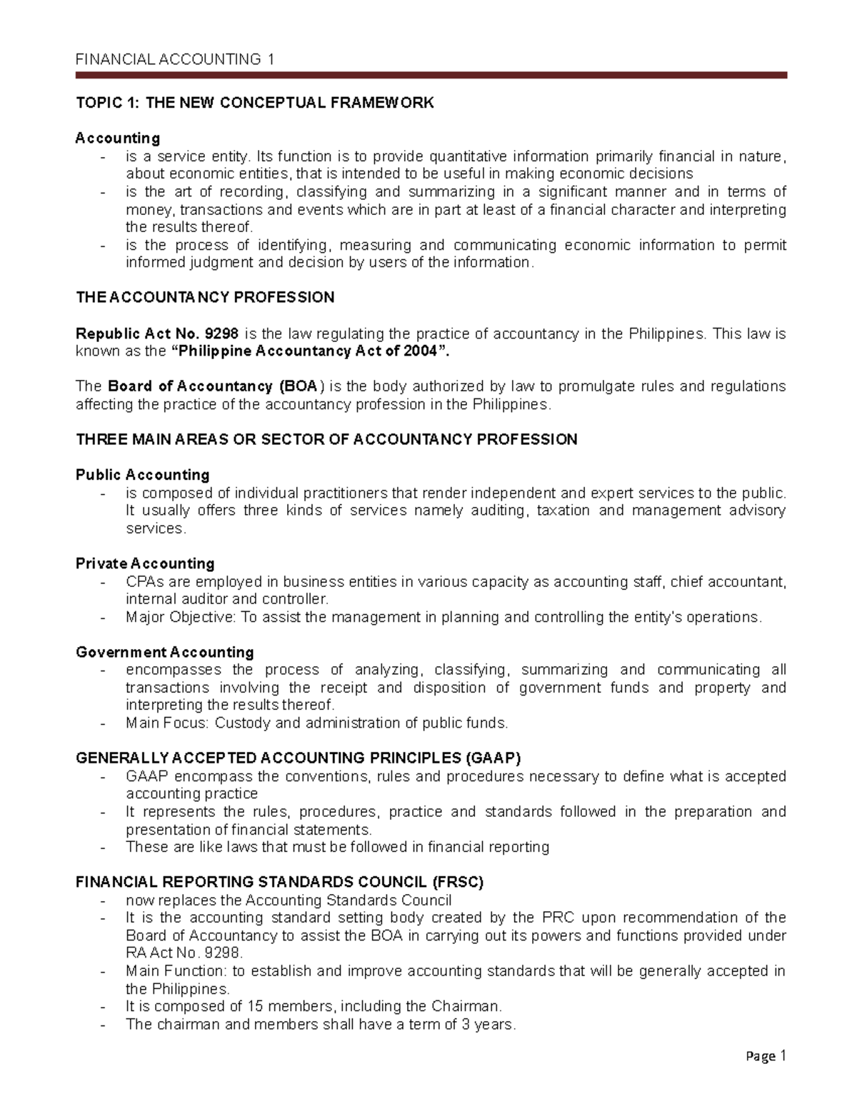 THE NEW Conceptual Framework - TOPIC 1: THE NEW CONCEPTUAL FRAMEWORK ...