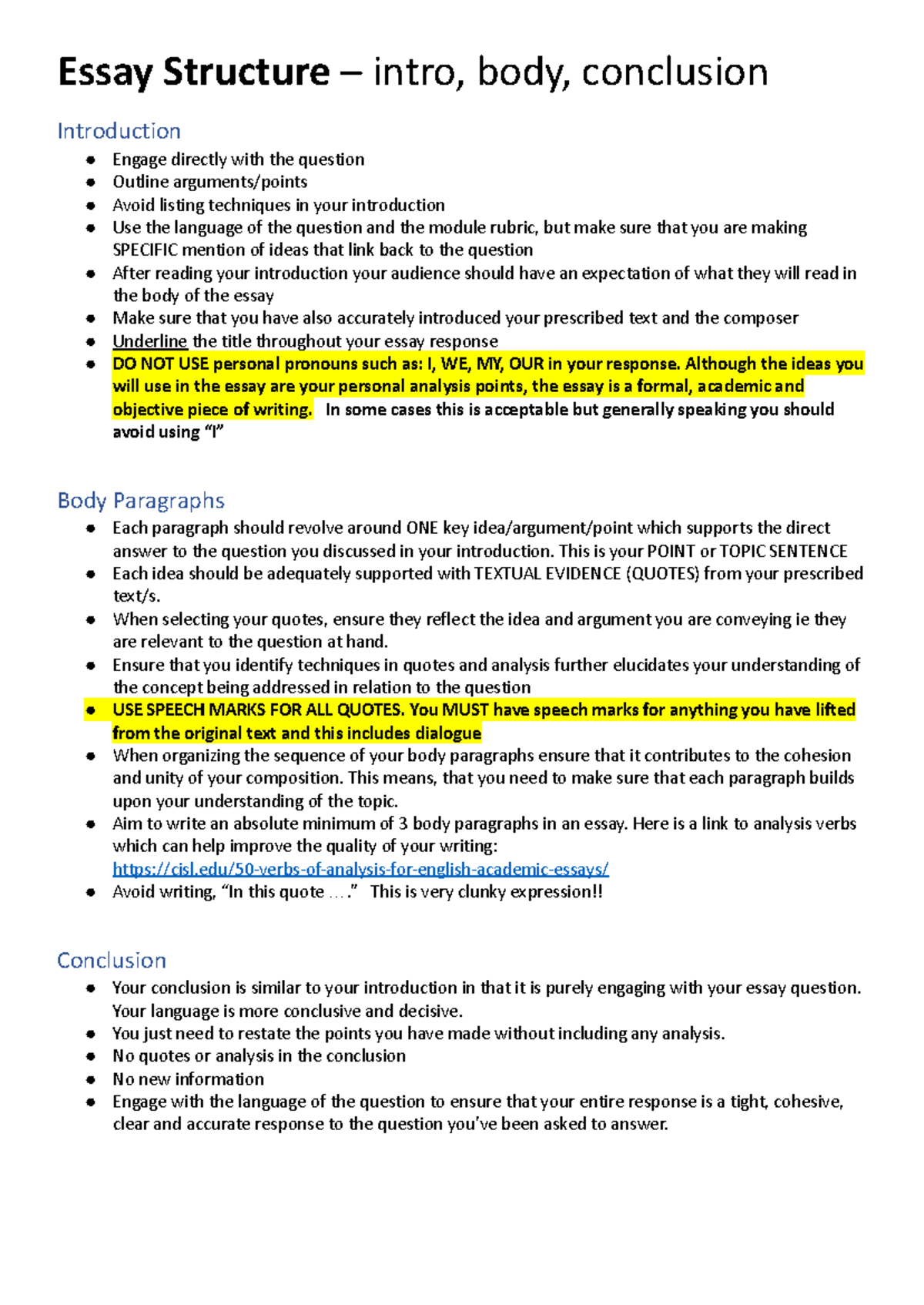 Essay Helper - Lawson - Essay Structure – intro, body, conclusion ...