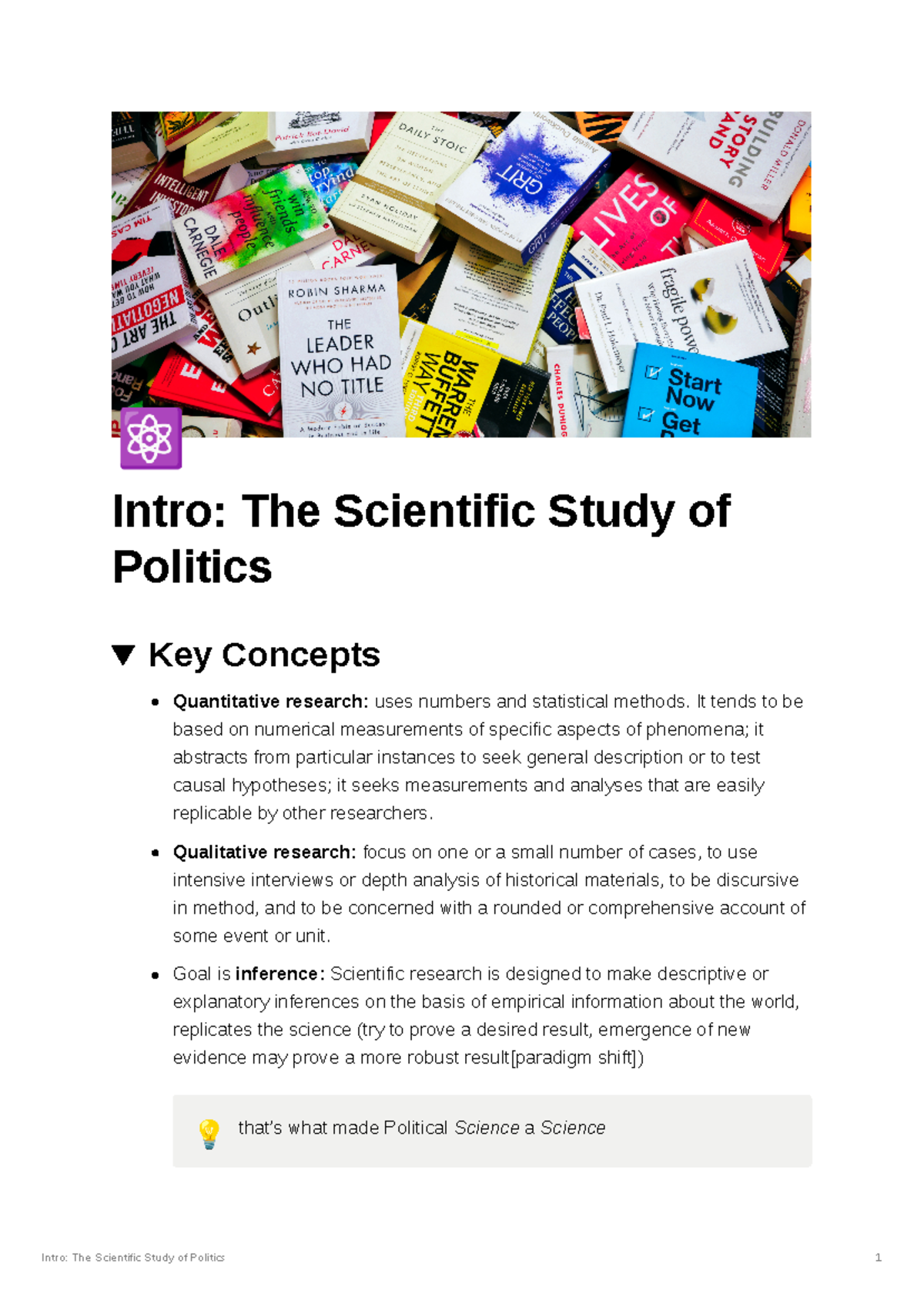 Intro: The Scientific Study of Politics - ⚛ Intro: The Scientific Study ...