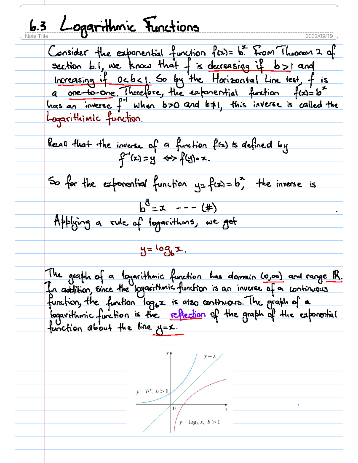 Logarithmic Functions - MATH130 - Studocu