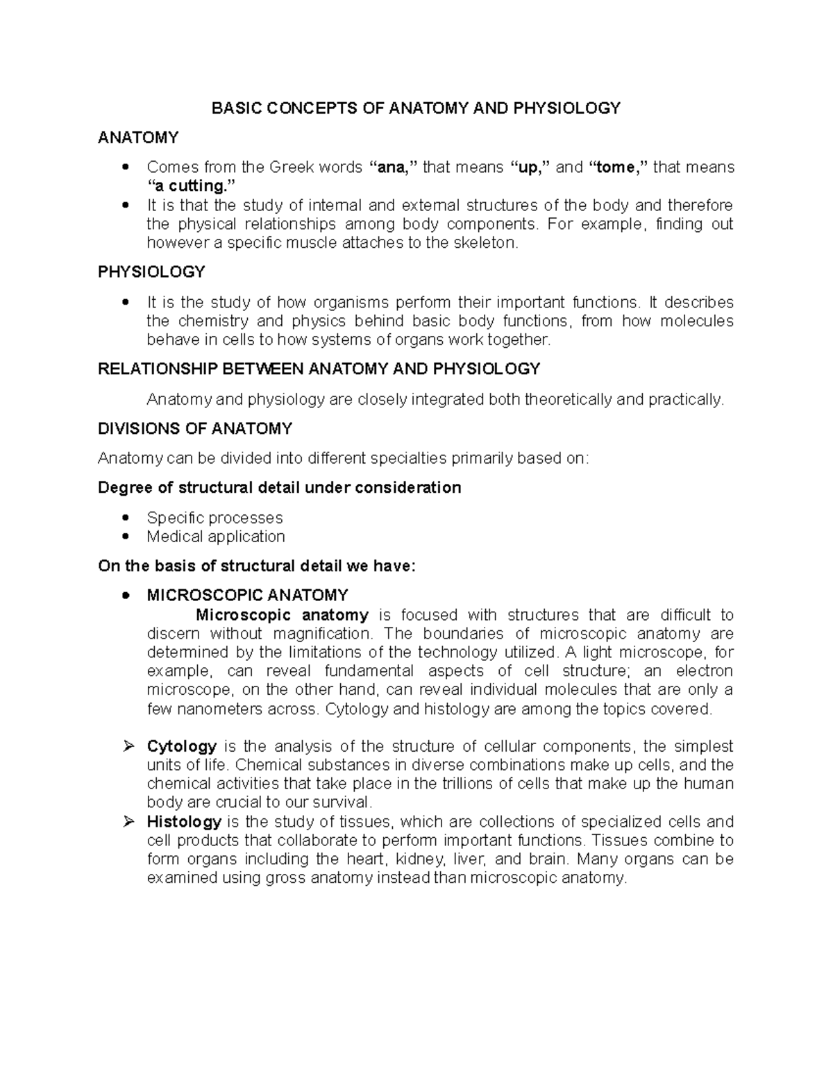 Basic Concepts OF Anatomy AND Physiology - BASIC CONCEPTS OF ANATOMY ...