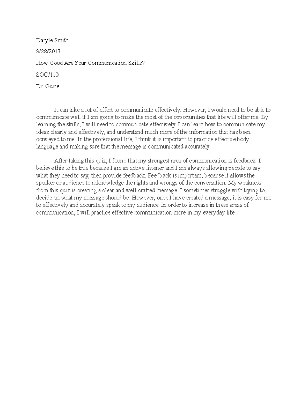 How good are your communication skills quiz summary - Daryle Smith How ...