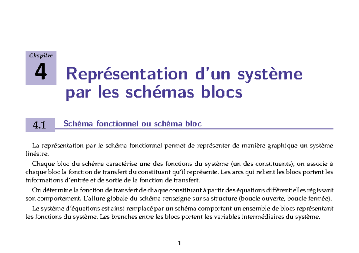 A5-representationschemabloc - Chapitre 4 Représentation d’un système ...